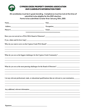 Fillable Online CCPOA Nominations Form Fax Email Print - pdfFiller