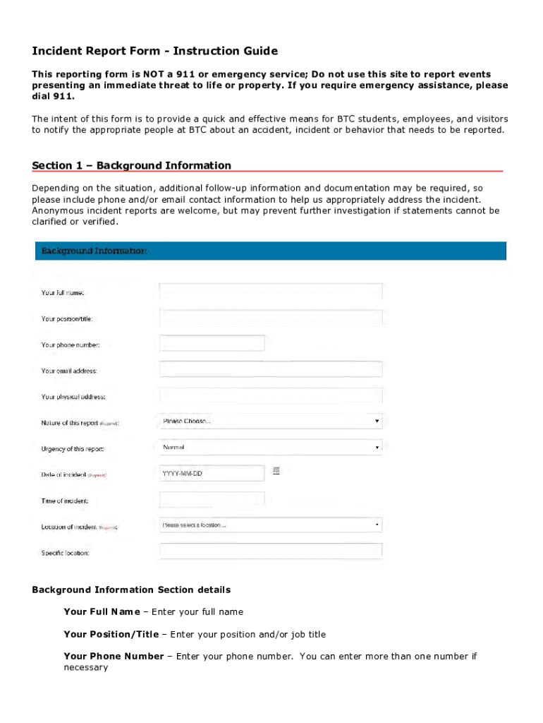 Fillable Online ESRD Facility Incident Report Form with Instructions ...