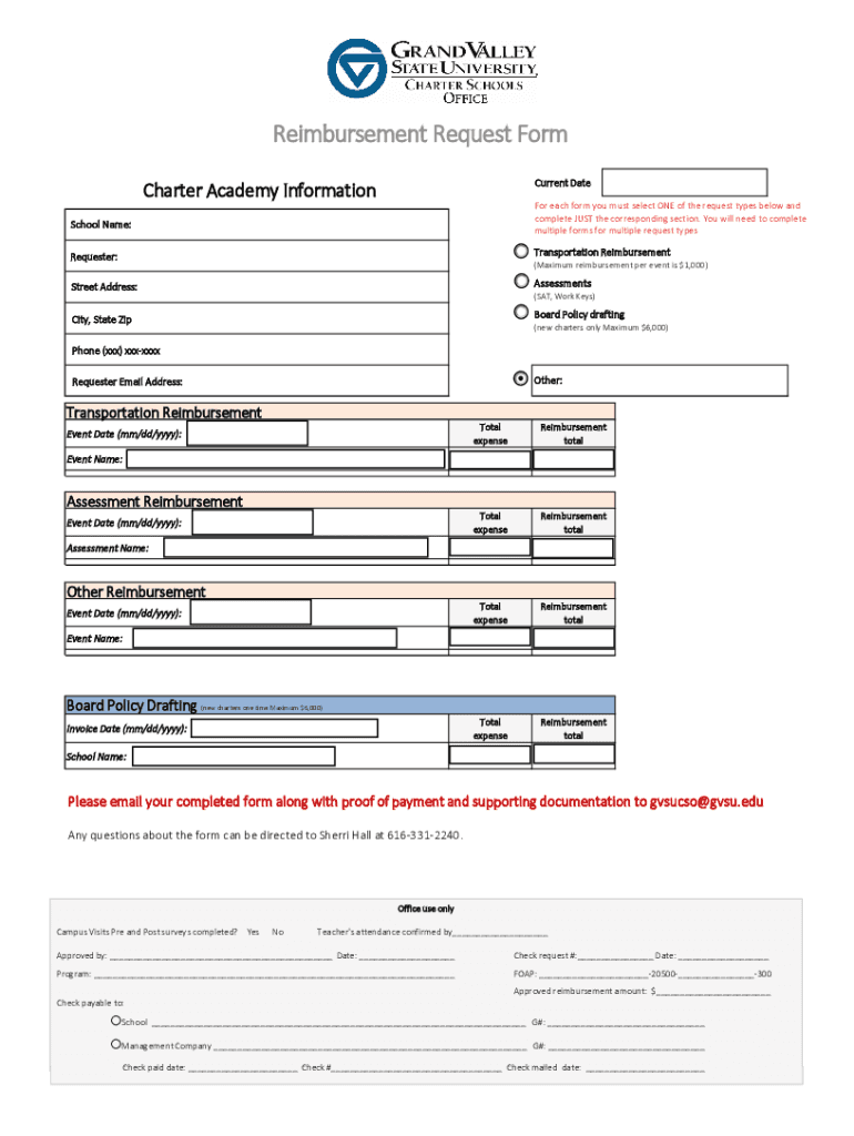 Fillable Online Payment Authorization/Request for Reimbursement FormFREE 16+ Reimbursement ...