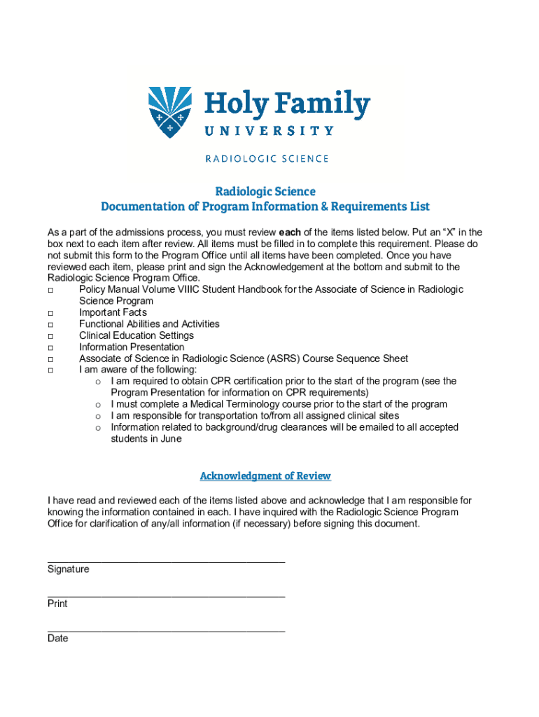 Fillable Online radsci-documentation-of-program-information-and ...