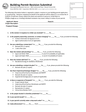 Fillable Online Building Permit Revision Submittal Fax Email Print ...