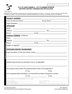 Fillable Online CITY OF SANTA MONICA-CITY PLANNING DIVISION LANDMARKS ...