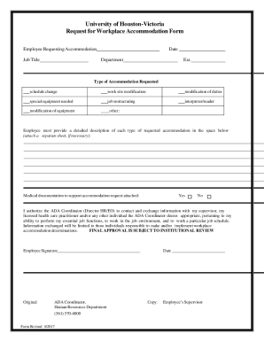 Fillable Online Request for Workplace Accommodation form. Workplace ...