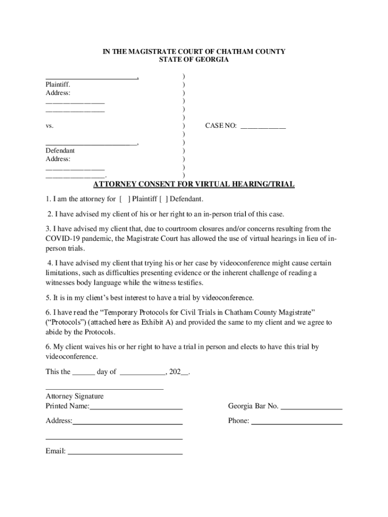 Fillable Online Chatham County, GA - Court System - About Magistrate Court Fax Email Print ...