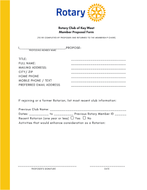 Fillable Online MemberProposal Form Fax Email Print - pdfFiller