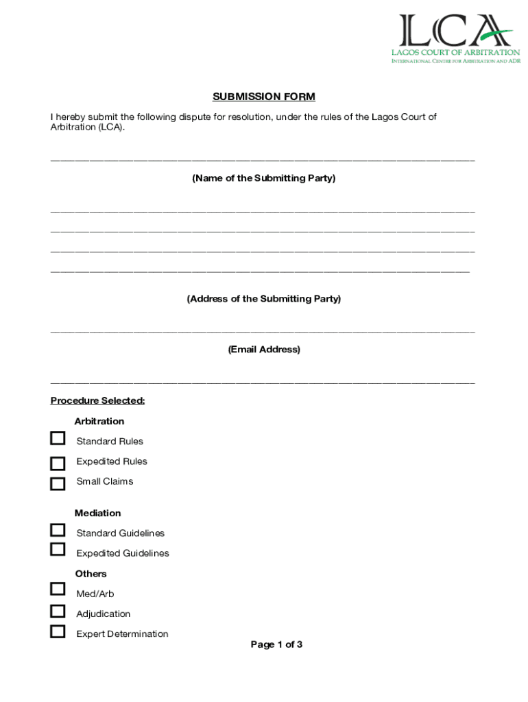 Fillable Online LCA Submission Form Fax Email Print - pdfFiller