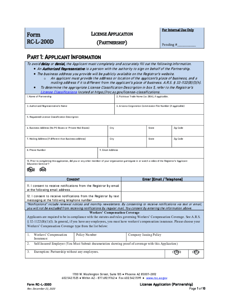 Fillable Online Fillable Online LLC License Application Forms RC-L-200B ...