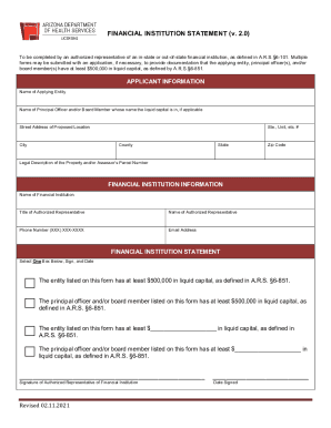 Fillable Online FINANCIAL INSTITUTION STATEMENT (v. 2.0) Fax Email ...