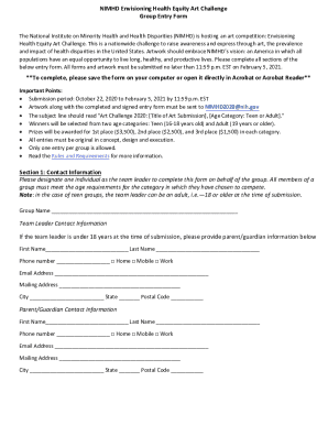 Fillable Online NIMHD Envisioning Health Equity Art Challenge Group ...