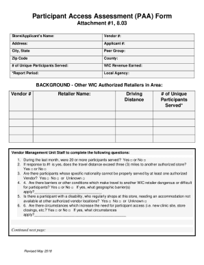 Fillable Online dhhr wv Participant Access Assessment (PAA) Form Fax ...