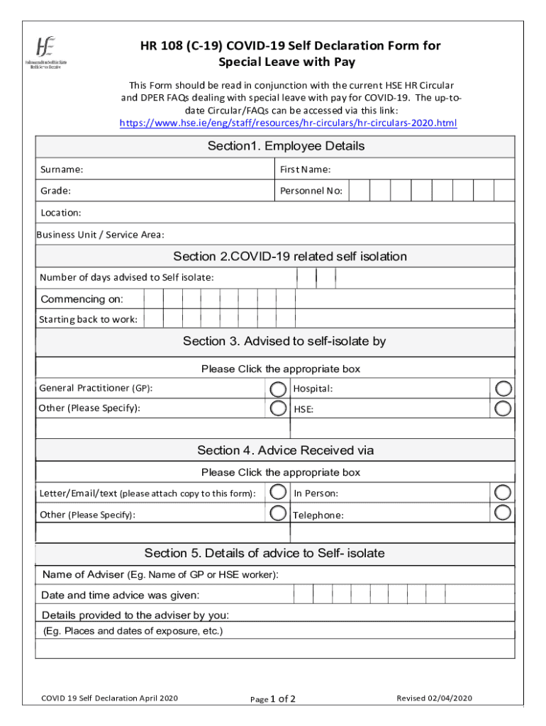 Do Whatever You Want With A Hr 108 Leave Fill Sign Print And Send ...