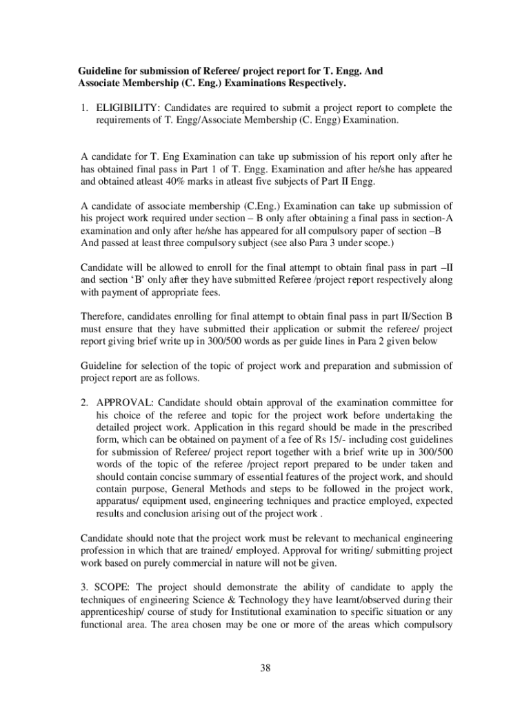 Fillable Online Guideline for submission of Referee of Referee/ project ...