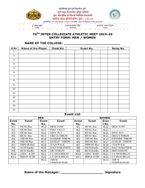 Fillable Online ENTRY FORM: MEN / WOMEN Fax Email Print - pdfFiller