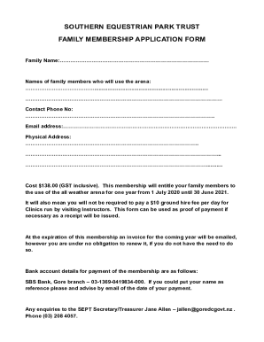 Fillable Online SEPT Family Membership Application Form Fax Email Print ...