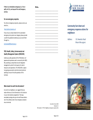 Fillable Online Community fact sheet and emergency response actions for ...
