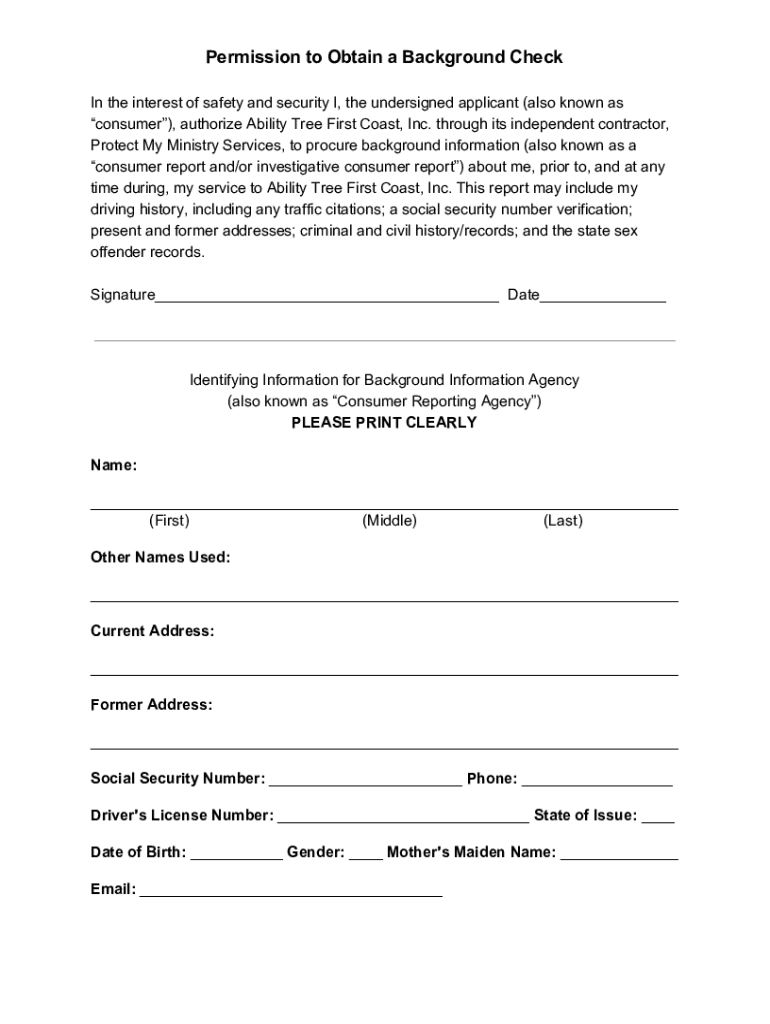 Fillable Online How to Obtain Applicant Consent and Authorization to ...