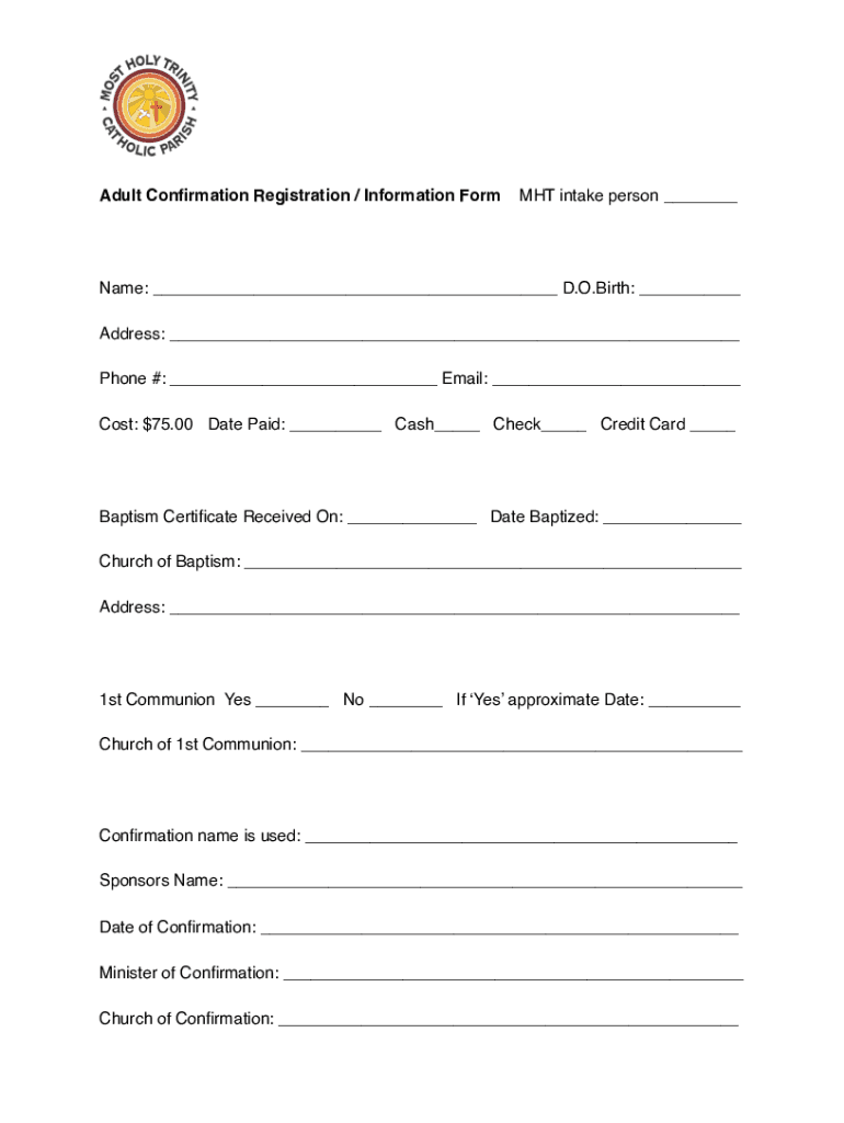 Fillable Online Adult Conformation Registration Form Fax Email Print ...
