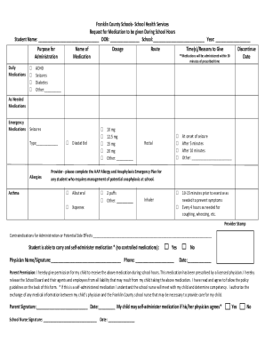 Fillable Online Student Name: DOB: School: Year: Fax Email Print - pdfFiller