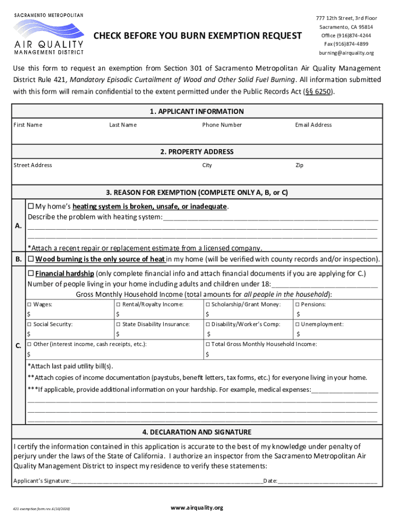 Fillable Online Check Before You Burn - South Coast Air Quality ...