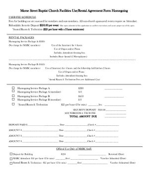 Fillable Online Morse Street Baptist Church Facilities Use/Rental ...