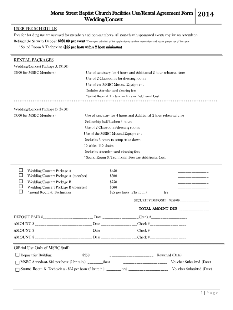 Fillable Online 10+ Church Rental Agreement Templates in PDFDOCFree ...
