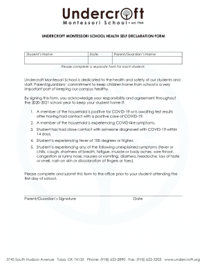 Fillable Online Health Self Declaration Form Fax Email Print - pdfFiller