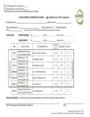 Fillable Online Have you taken the CASAS Placement Test yet?CNM Fax ...