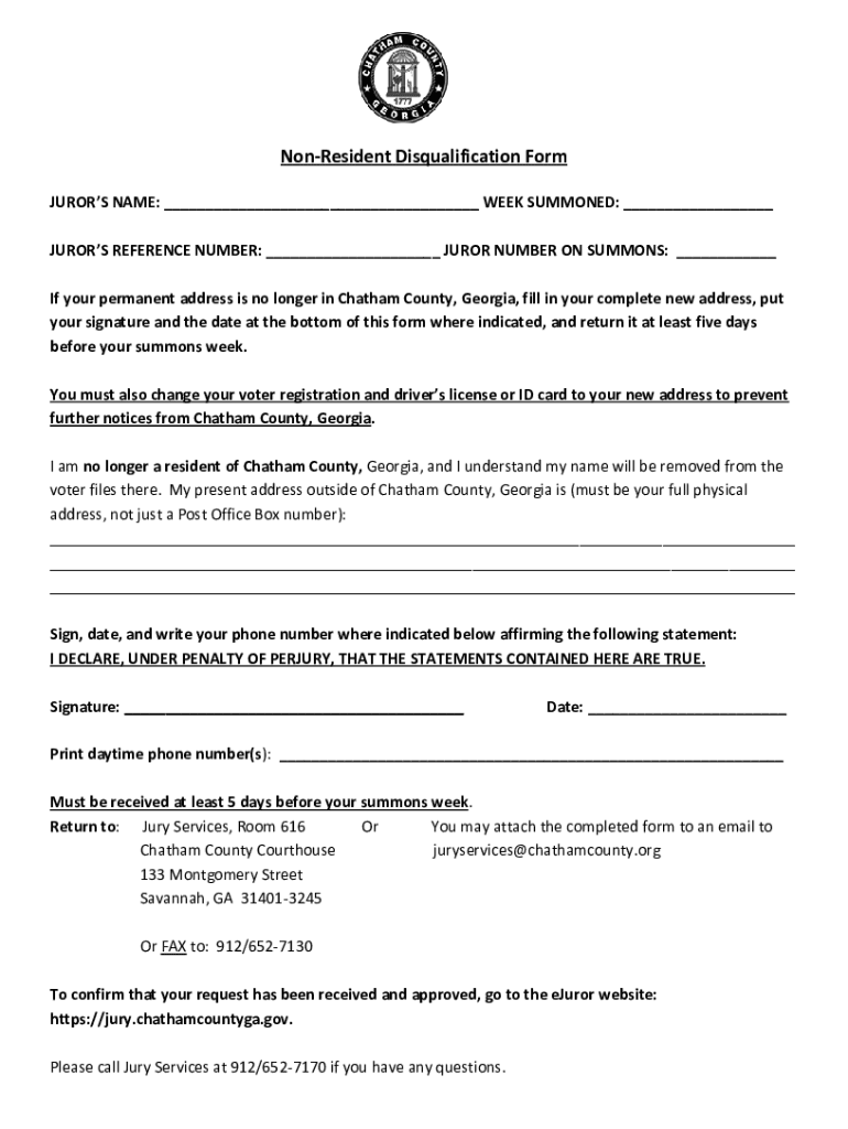 Fillable Online Non-Resident Disqualification Form - Microsoft Fax ...