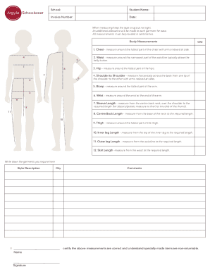 Fillable Online Special measurement form Fax Email Print - pdfFiller