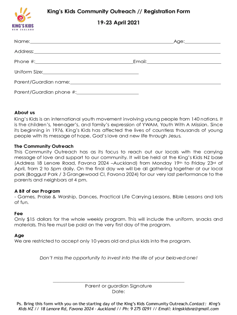 Fillable Online KK Community Outreach Form April 2021 Fax Email Print ...