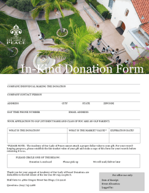 Fillable Online Gala In Kind Form Fax Email Print - pdfFiller