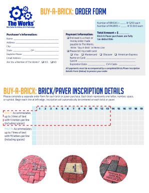 Fillable Online Buy-A-Brick: Order Form Fax Email Print - pdfFiller