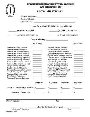 Fillable Online 23 NEWLOCAL MISSIONARY FORM Fax Email Print - pdfFiller