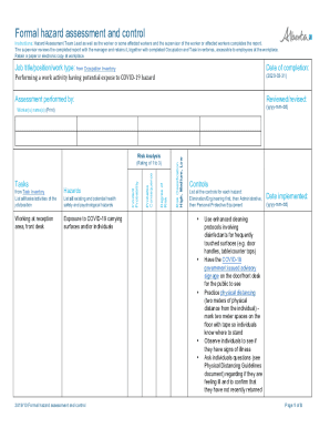 Fillable Online Hazard Identification and Control PolicyHazard/Risk Identification and Control ...