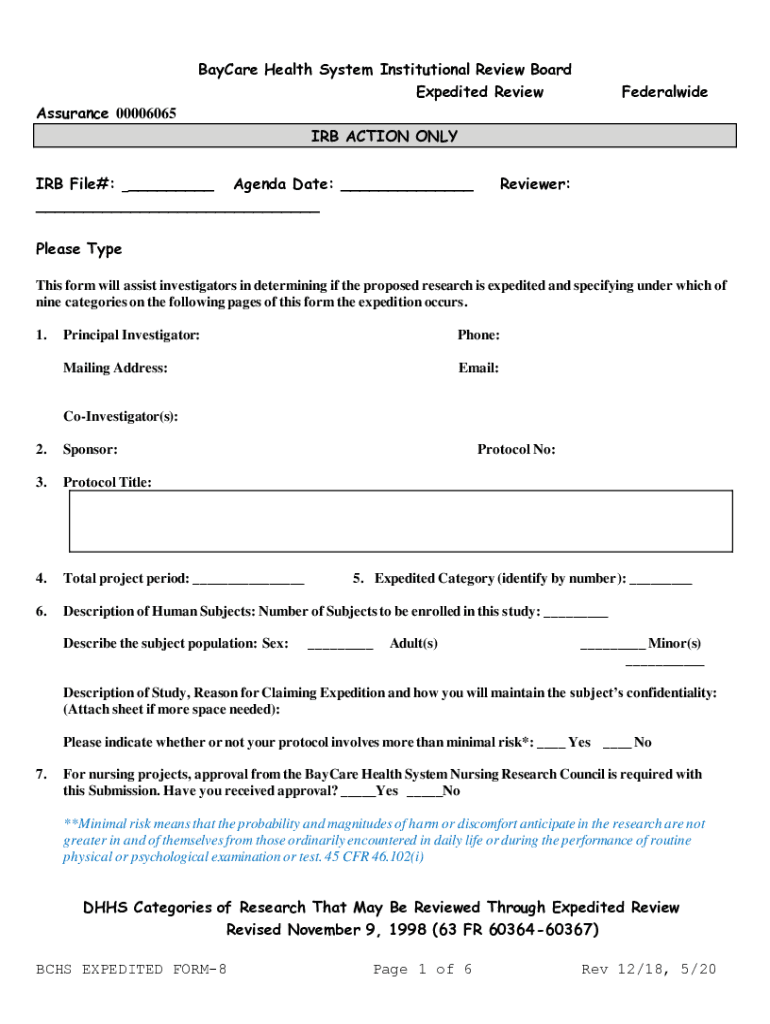 Fillable Online IRB ACTION ONLY Fax Email Print - pdfFiller