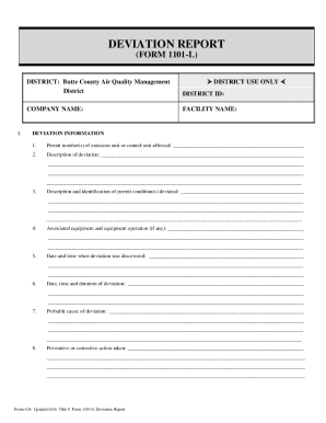 Fillable Online DEVIATION REPORT Fax Email Print - pdfFiller