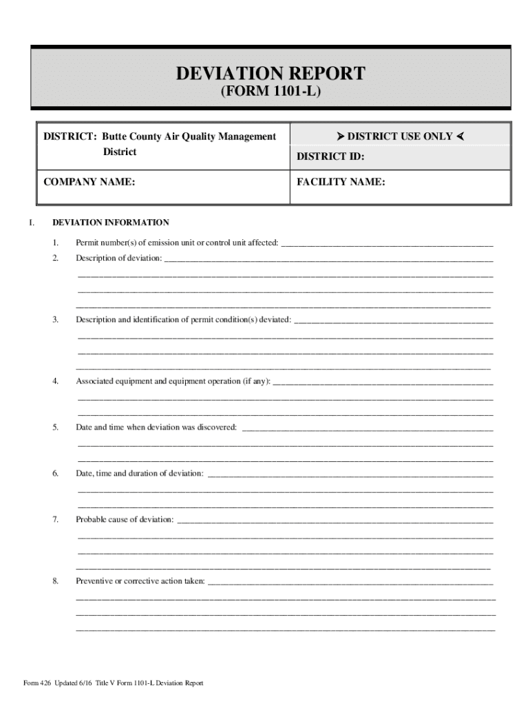 Fillable Online DEVIATION REPORT Fax Email Print - pdfFiller