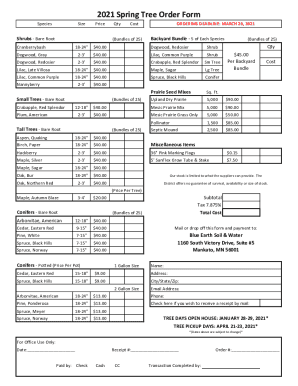 Fillable Online Tree Order Form - blueearthswcd.org Fax Email Print ...