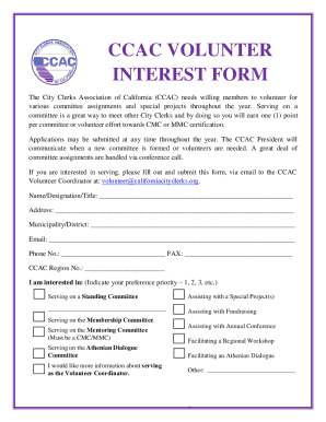 Fillable Online MEMBER INTEREST FORM - ccac.memberclicks.net Fax Email ...