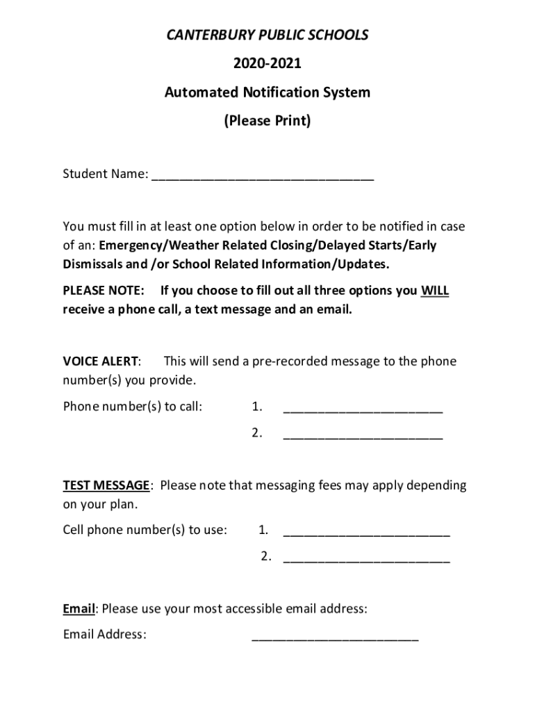 Fillable Online Automated Notification System Fax Email Print - pdfFiller