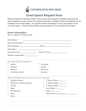 Fillable Online Event Space Request Form Fax Email Print - pdfFiller