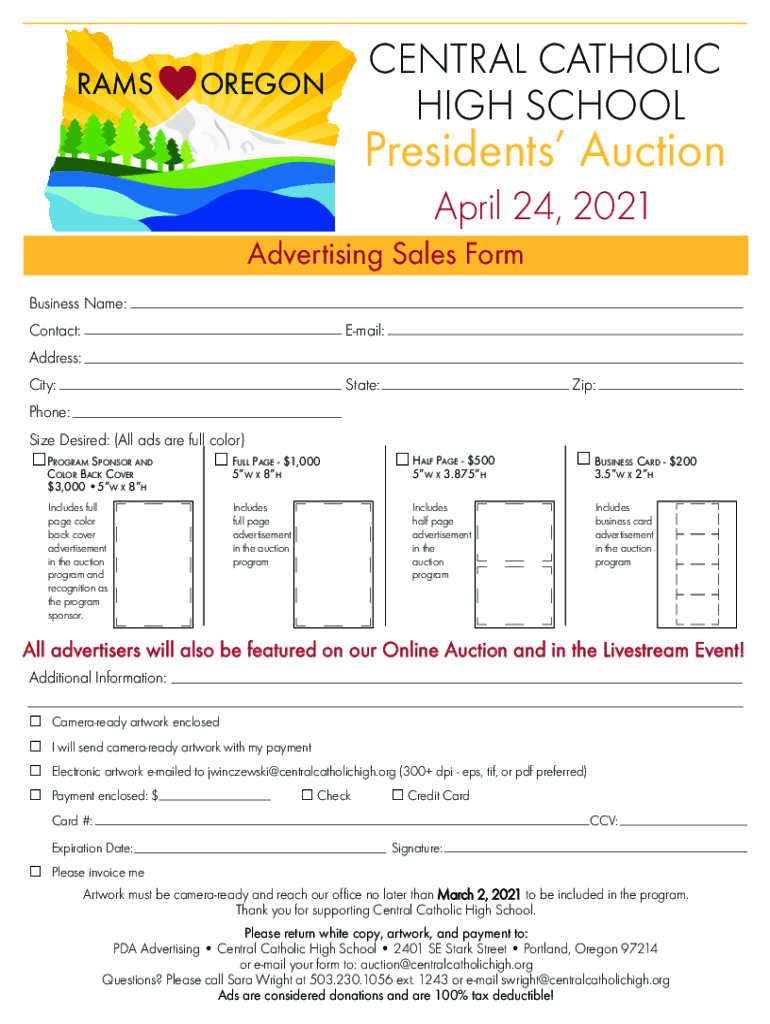Fillable Online Advertising Sales Form Fax Email Print - pdfFiller