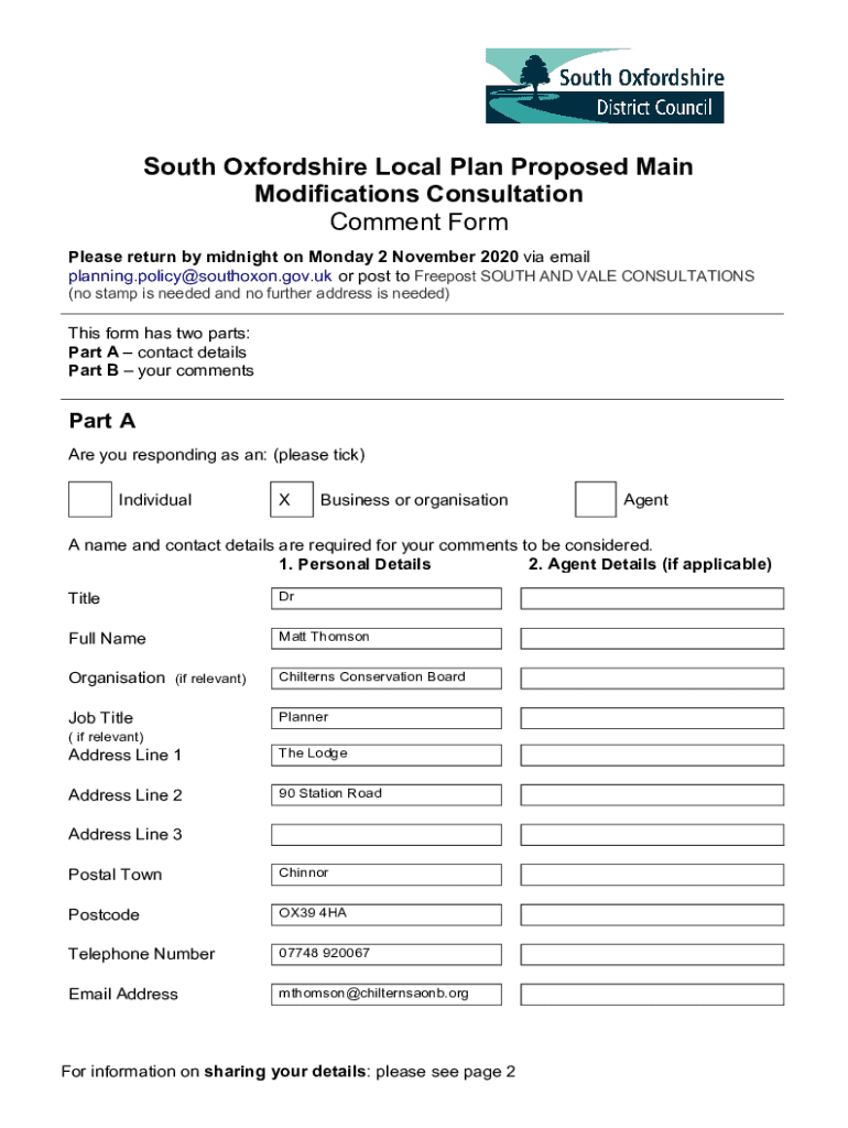 Fillable Online CCB response to SOLP-2035-Proposed-Main-Mods-Comments-Form Fax Email Print ...