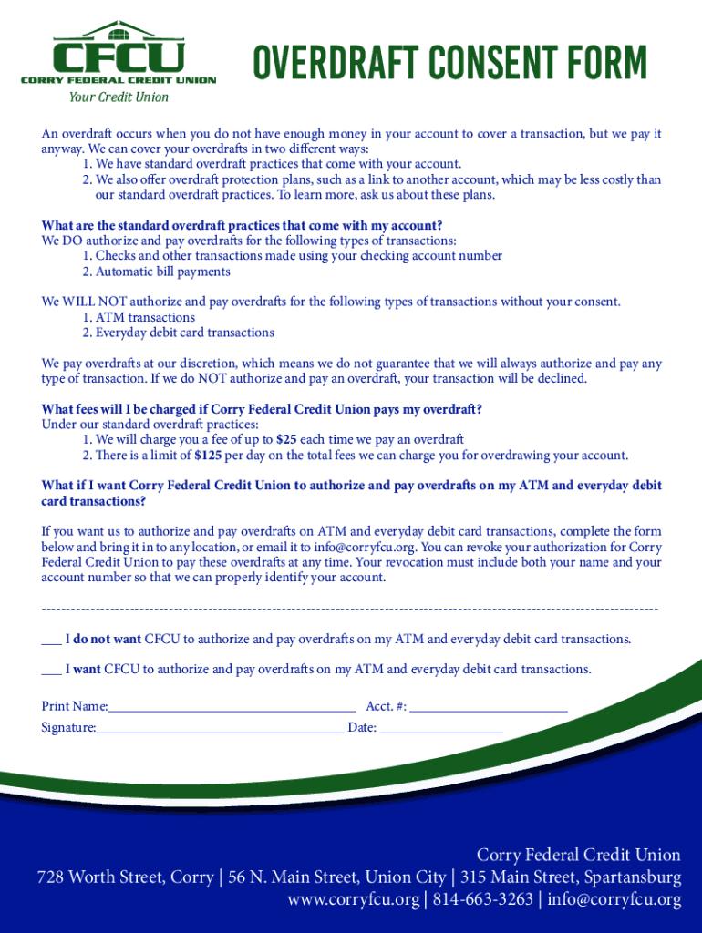 Fillable Online CFCU Community Credit Union - An amazing banking ...