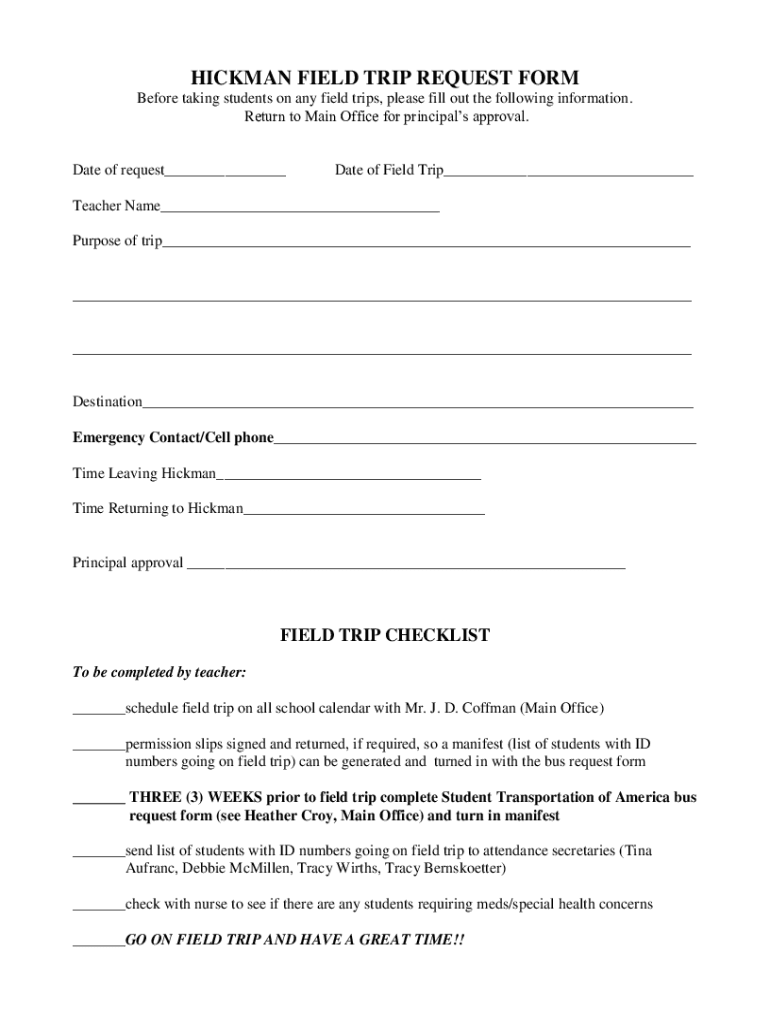 Fillable Online Field trip form - templates.office.com Fax Email Print ...