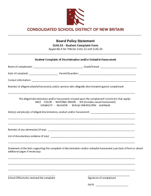 Fillable Online 55 - Student Complaint Form Fax Email Print - pdfFiller