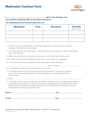 Fillable Online Sample Medication Contract (OHP and Medicare) Fax Email ...