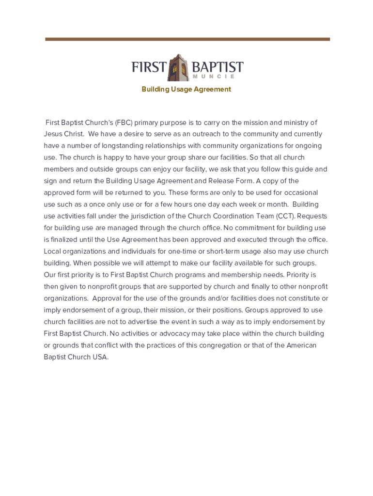 Fillable Online 12+ Church Facility Use Policy Templates in PDFDOC ...