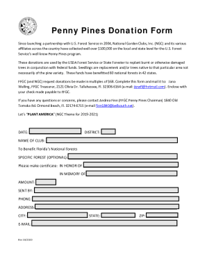 Penny Pines Donation Form - Fill Online, Printable, Fillable, Blank ...