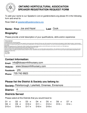 Fillable Online SPEAKER REGISTRATION REQUEST FORM Fax Email Print ...